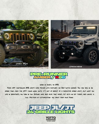 Prerunner Amber/RGB Grille Lights for 24-25 JL JT Grille – Yotto Overland